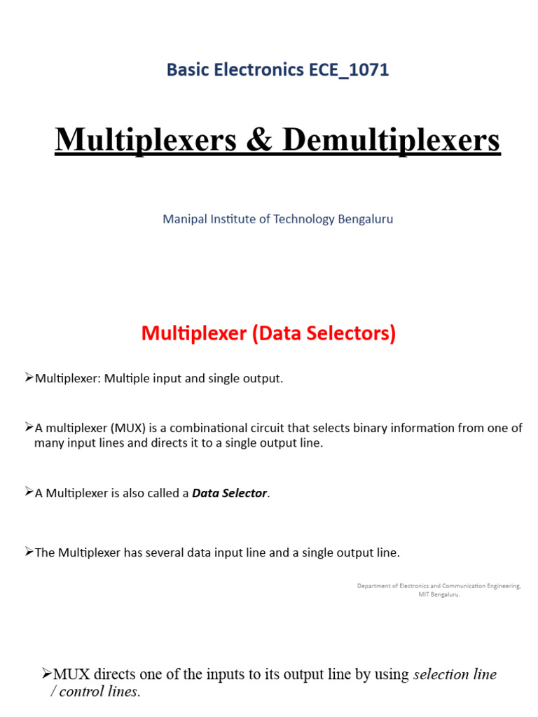 Multiplexers & Demultiplexers | PDF | Multiplexing | Electrical Engineering