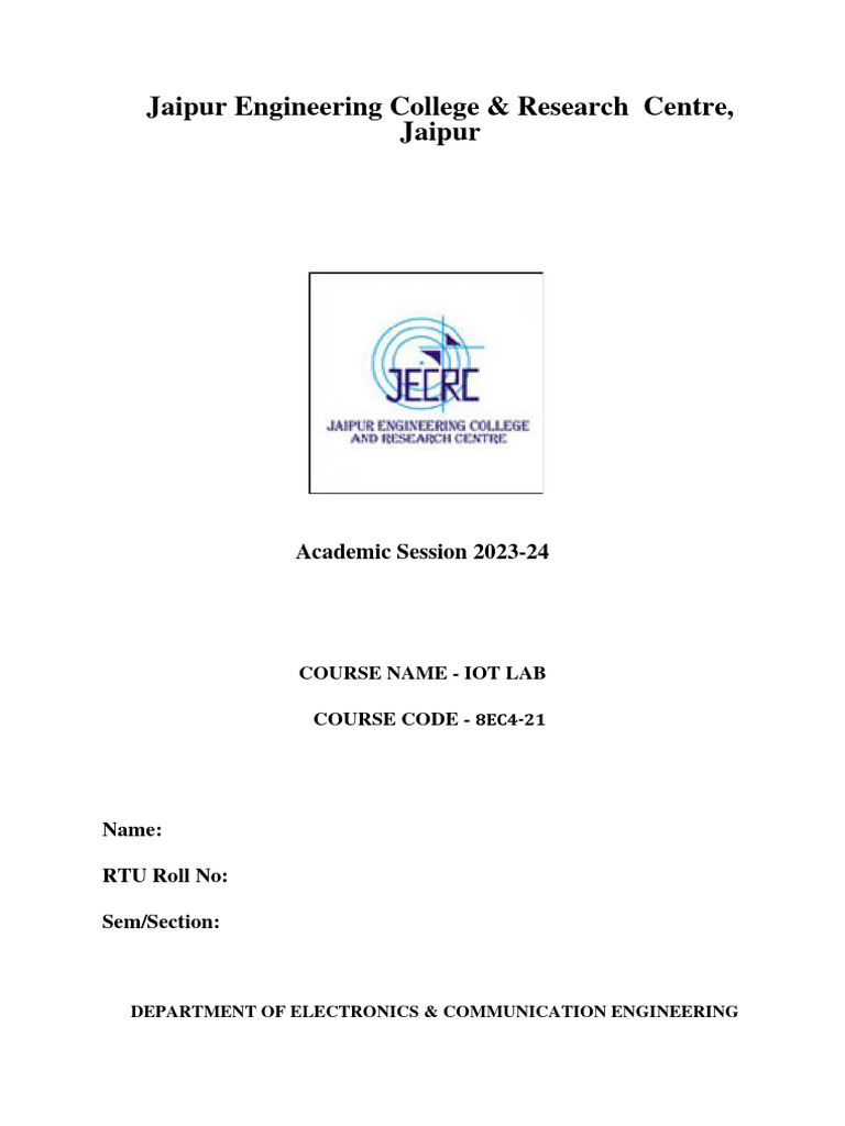 IOT Lab Manual - Merged - 2 | PDF | Internet Of Things | Arduino