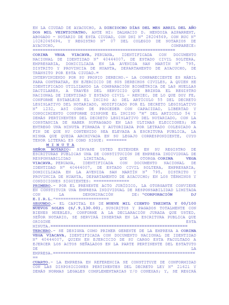 Modelo de Eirl | PDF | Cheque | Business