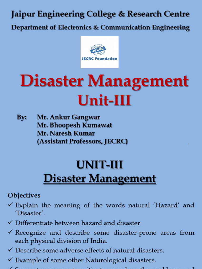 Disaster Management Unit 3 | PDF | Tsunami | Earthquakes