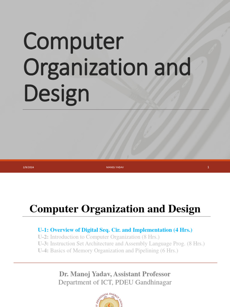 Unit I - COD - Mano - To Students | PDF | Electronic Engineering | Computer Hardware