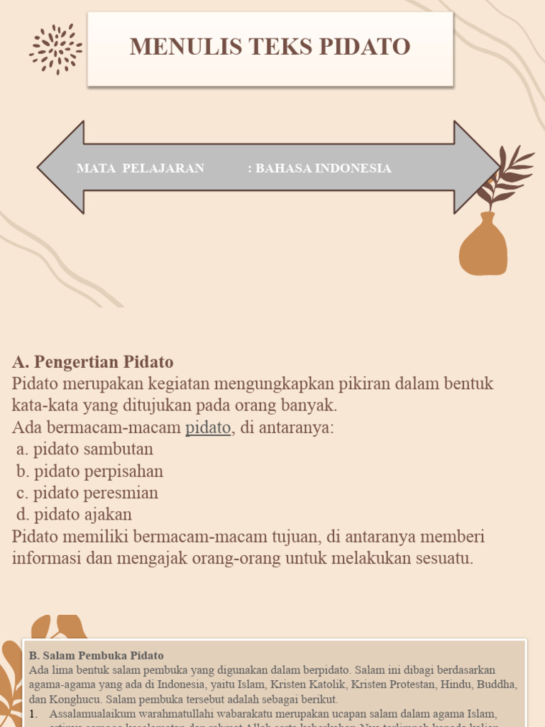 Menulis Teks Pidato Kurikul Merdeka Kls 8 | PDF