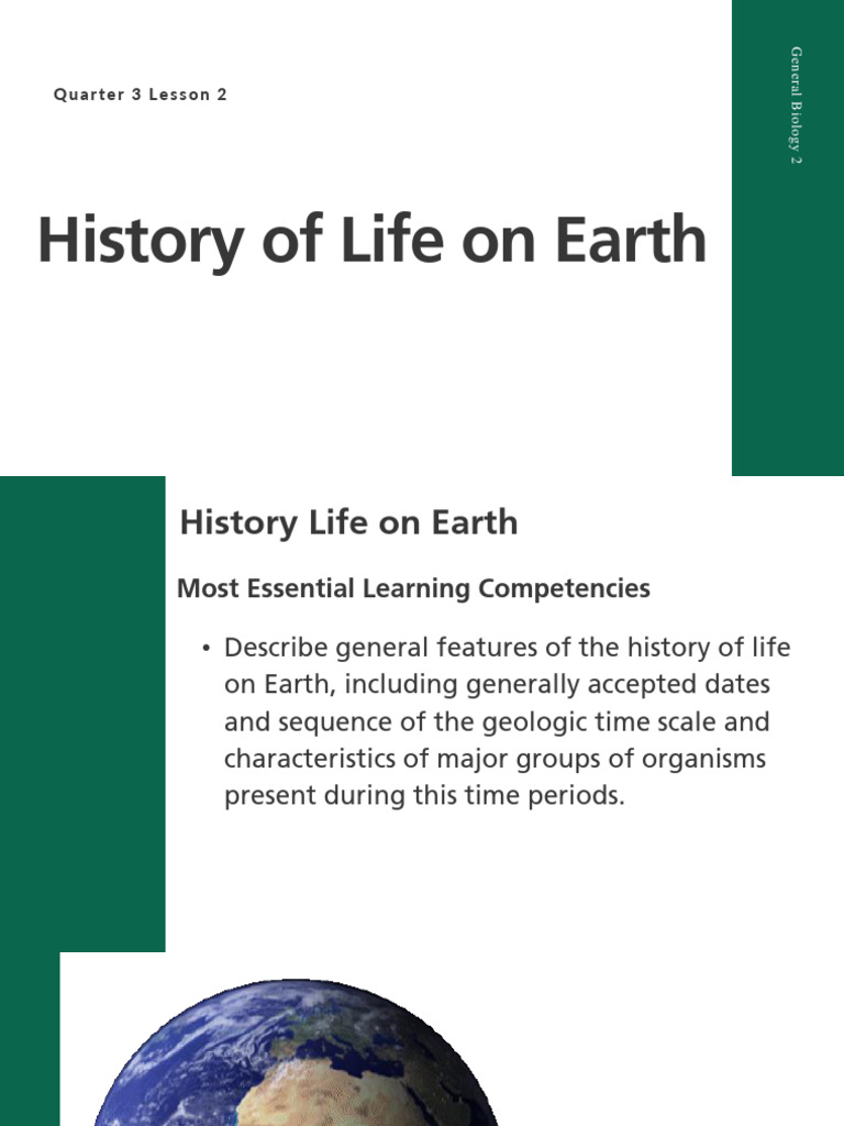 Q3 Lesson 2 History of Life On Earth | PDF | Stratigraphy | Nature