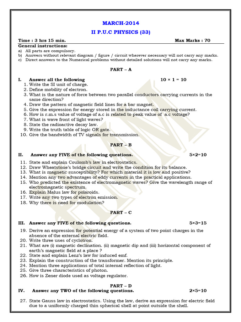 PHYSICS Previous Years Question Papers | PDF | Capacitor | Inductance