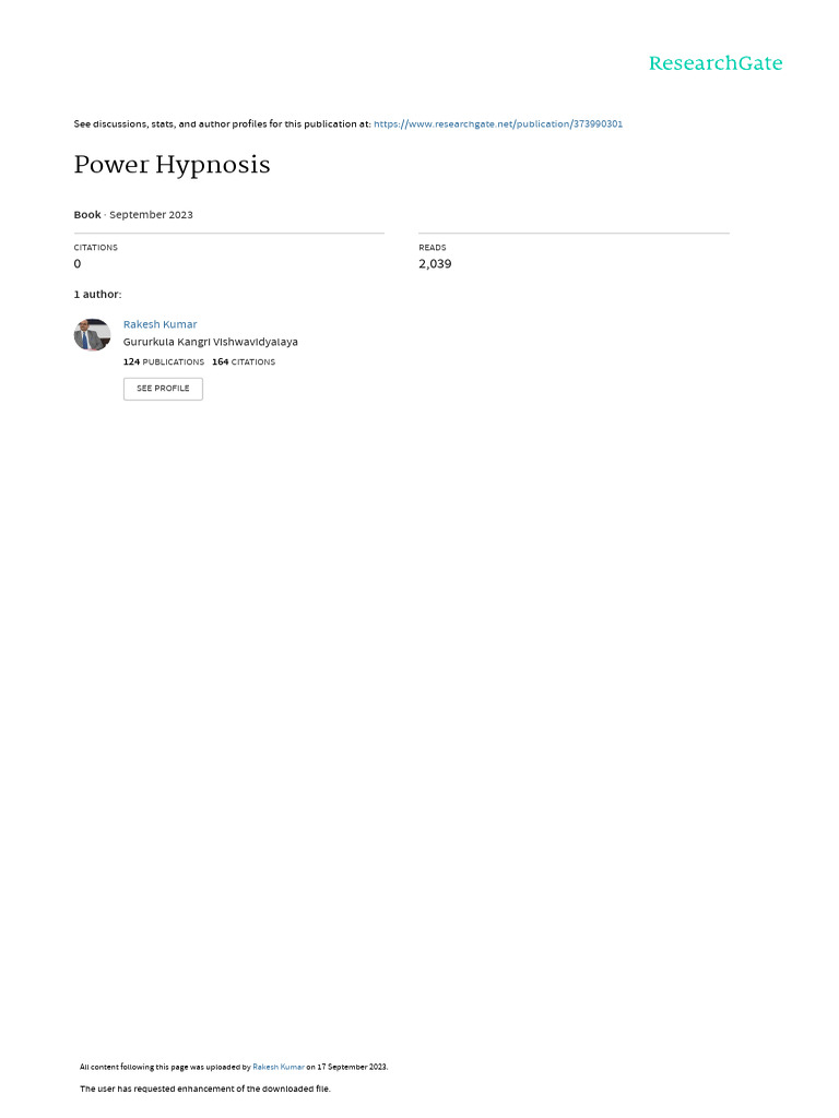 Hypnosis | PDF | Hypnosis | Hypnotherapy