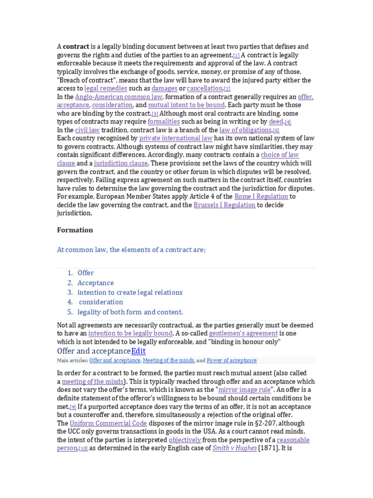 ABBS 203 Law of Contract | PDF | Offer And Acceptance | Consideration