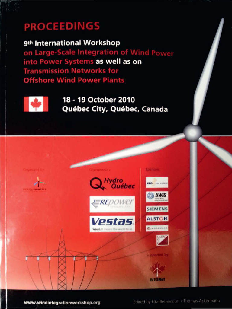 9th International Wind Power Workshop | PDF | Wind Power | Electrical Grid