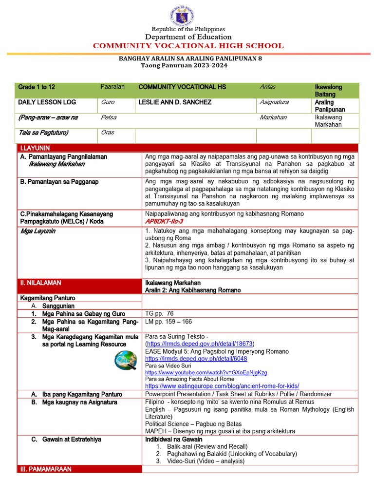 For Maam Hedy - AP Plan | PDF