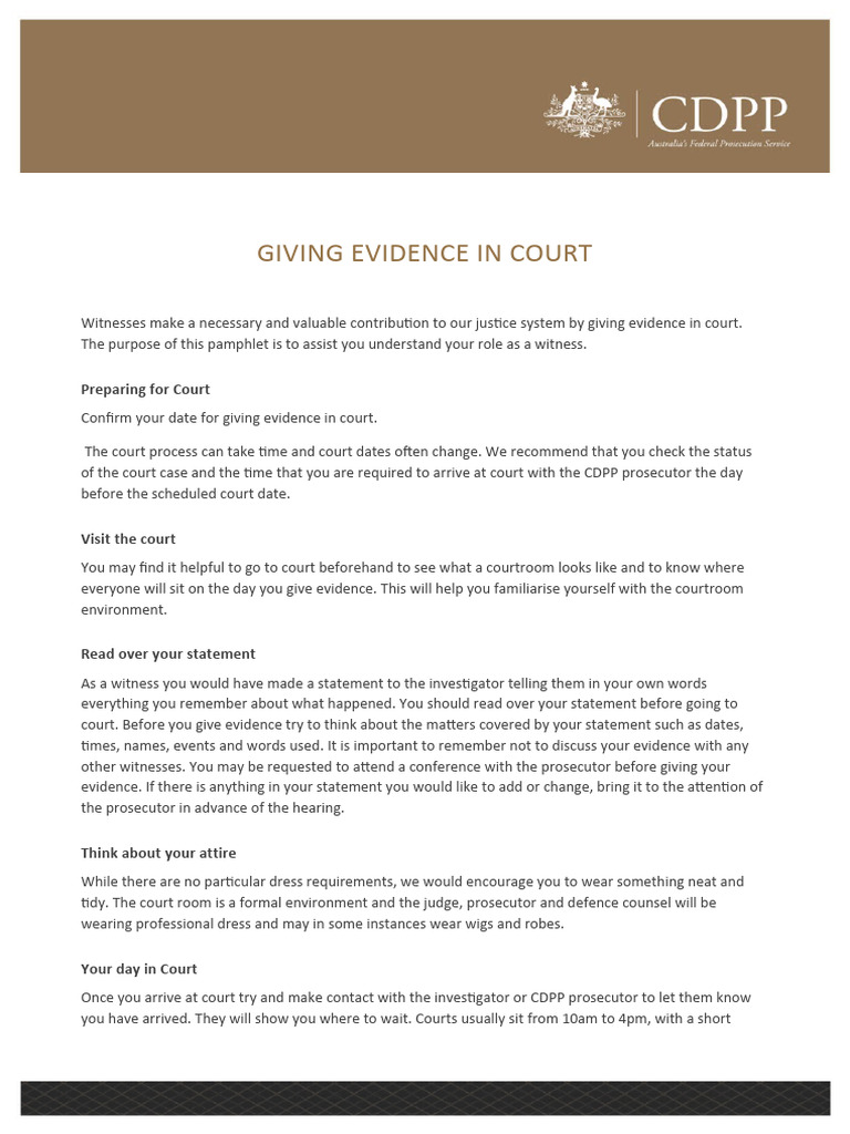 Guide To Witnesses | PDF | Courtroom | Prosecutor