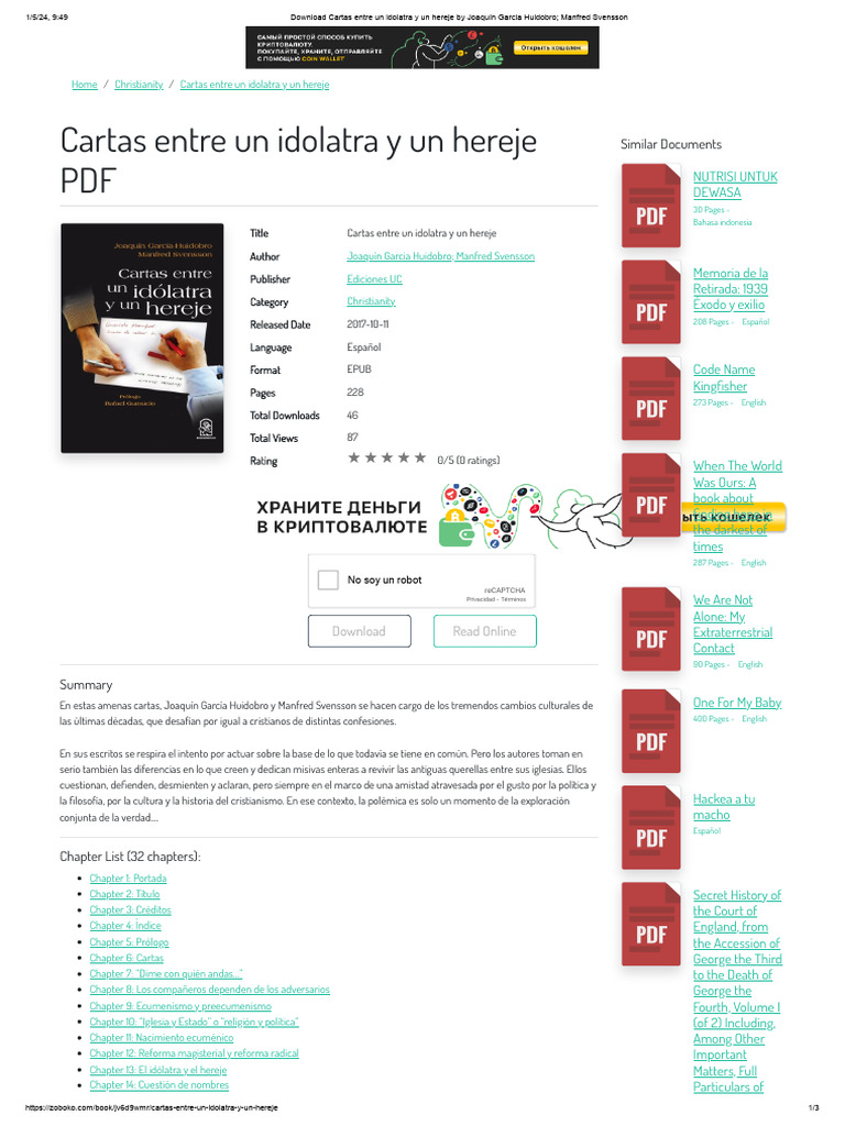 5a Cartas Entre Un Idolatra y Un Hereje by Joaquín Garcia Huidobro ...