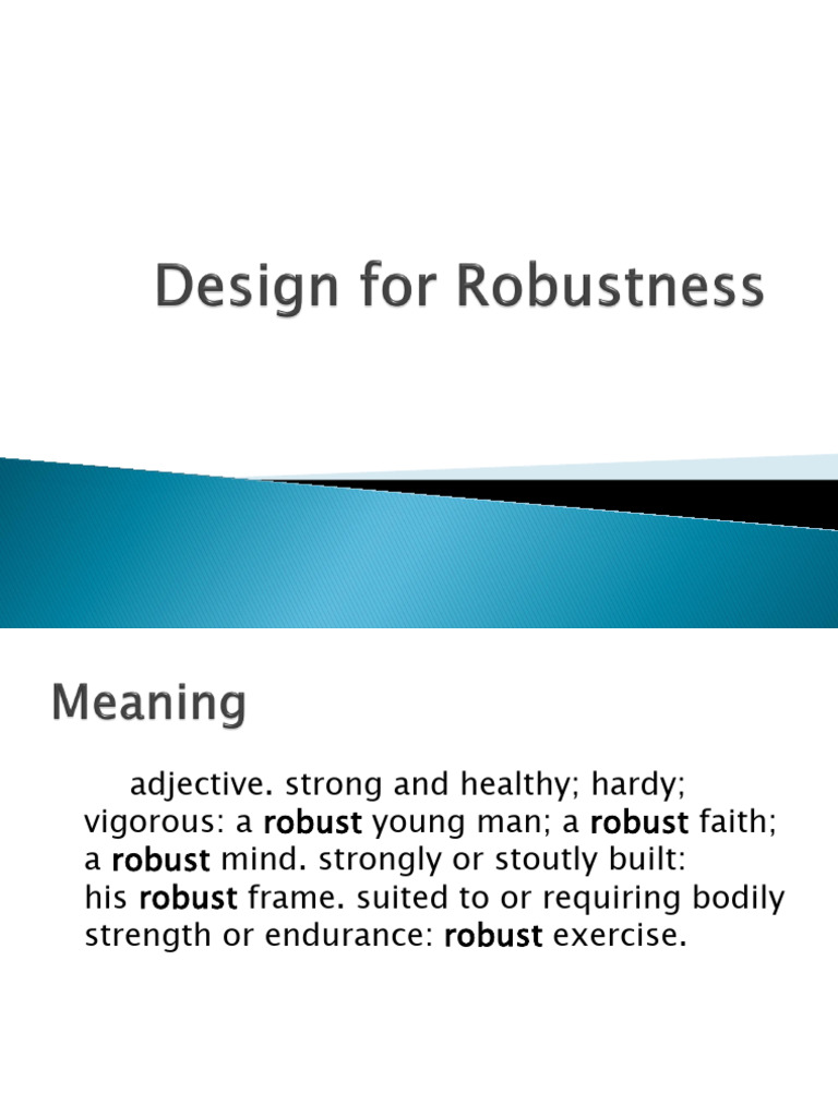 DESIGN For ROBUSTNESS | PDF | Experiment | Design Of Experiments