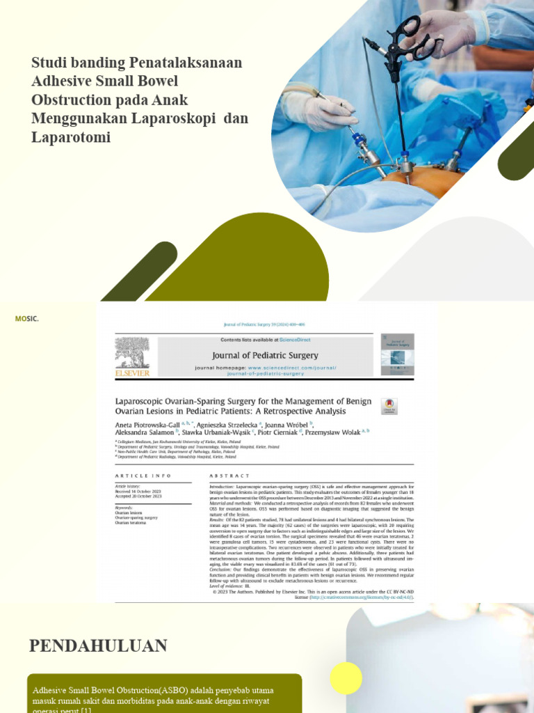 Perbandingan Penatalaksanaan Laparoskopi Versus Pendekatan Terbuka | PDF