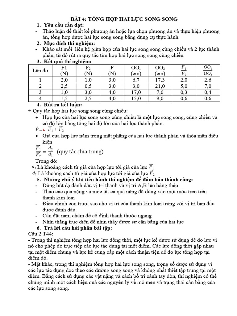 T NG H P Hai L C Song Song | PDF