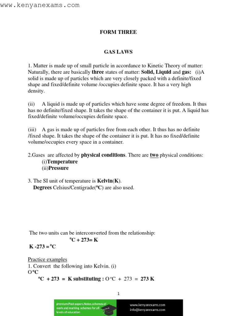 Chemistry Form-3 | PDF | Mole (Unit) | Molecules