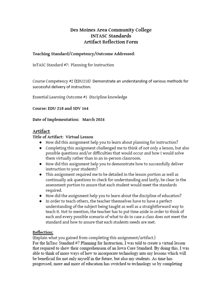 Annotated-artifact 20 237 20 20virtual 20lesson | Pdf | Teachers 