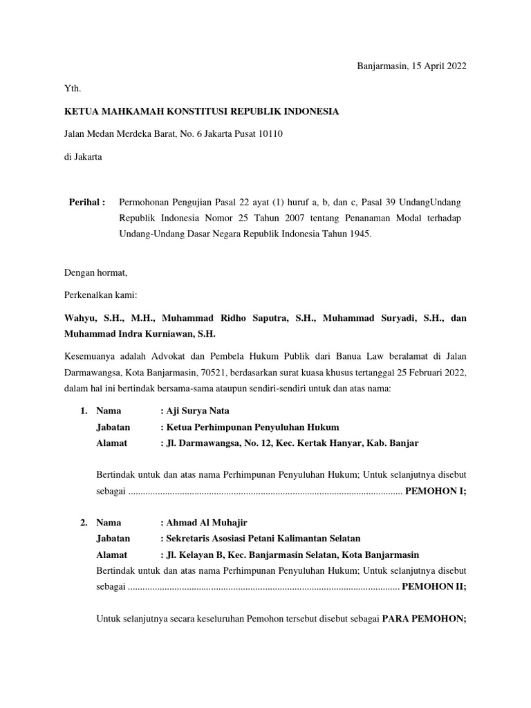 Surat Permohonan Puu Wahyu | PDF