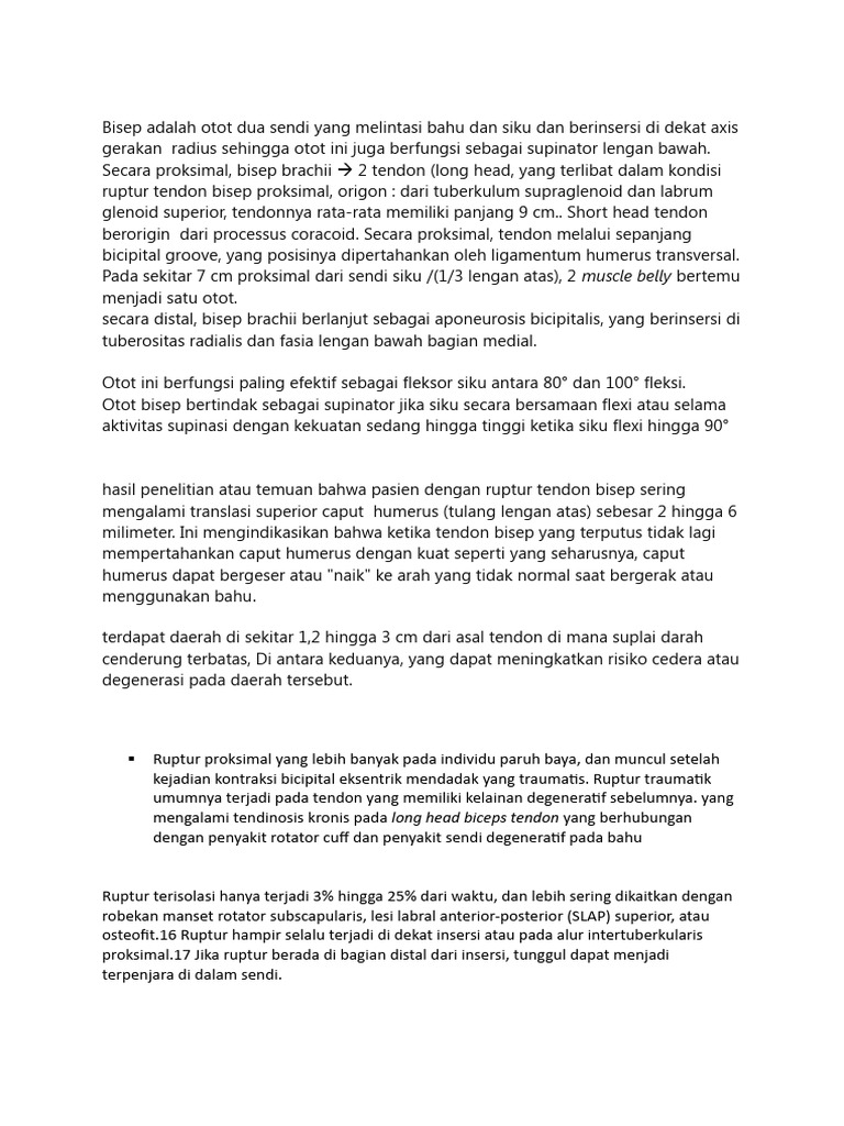 Ruptur TENDON BISEP | PDF