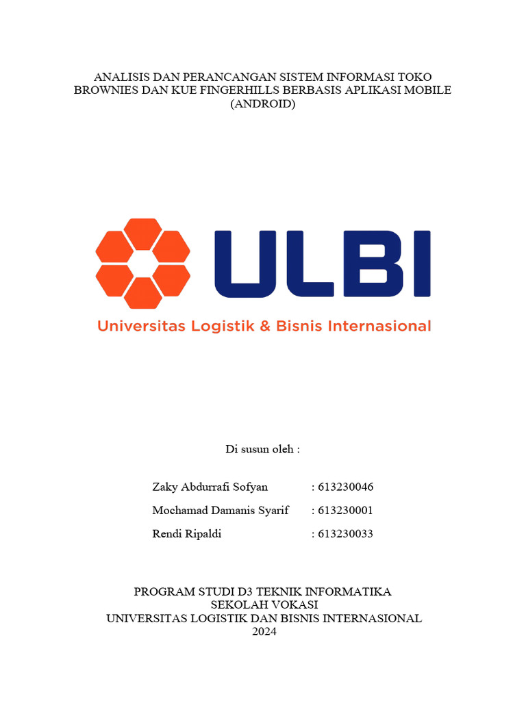 Sistem Informasi Toko Brownies Mobile | PDF