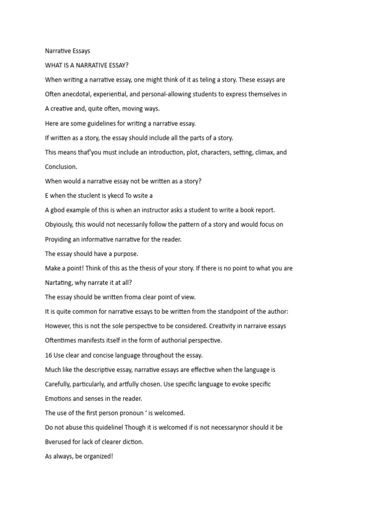 Guide to Writing Narrative Essays | PDF