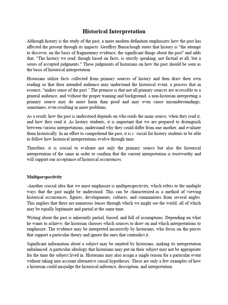 Historical Interpretation | PDF | Historian