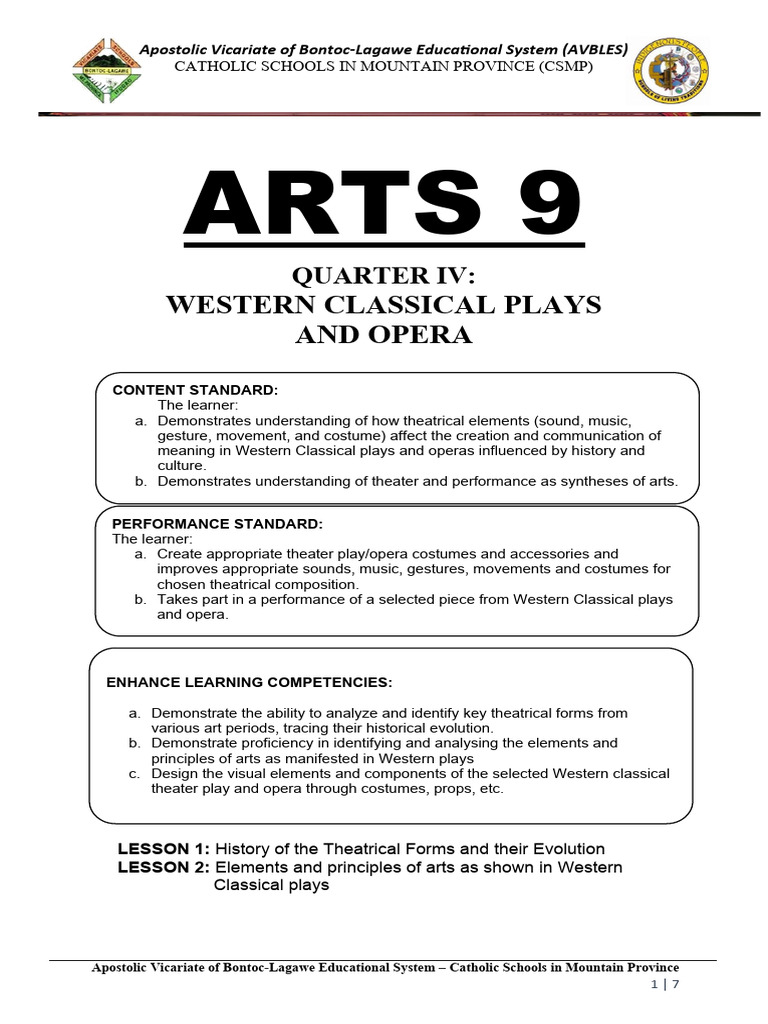 LP Arts 9 q3 Final 1 | PDF | Theatre | Tragedy