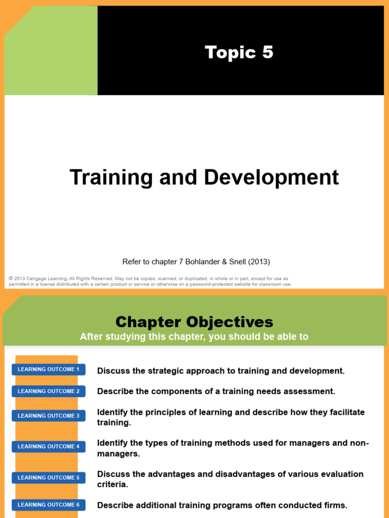 Topic 5 Training and Development | PDF | Behavior Modification | Learning