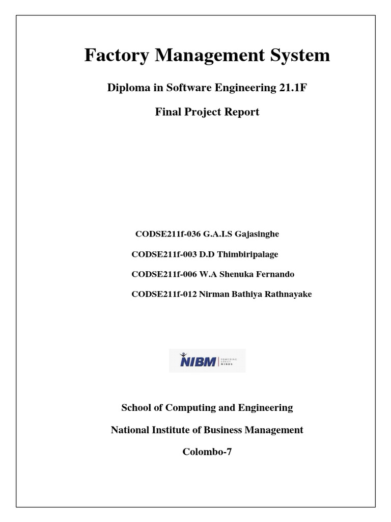 Factory Management System for Shoes | PDF | Software Testing | Net Beans