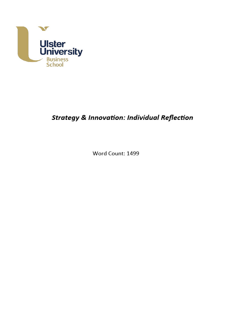 Strategy and Innovation Reflection Sampe 1 | PDF | Innovation | Social ...