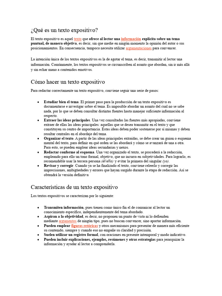 Textos Expositivos | PDF | Información