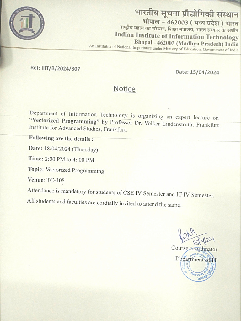 Notice - Expert Lecture | PDF