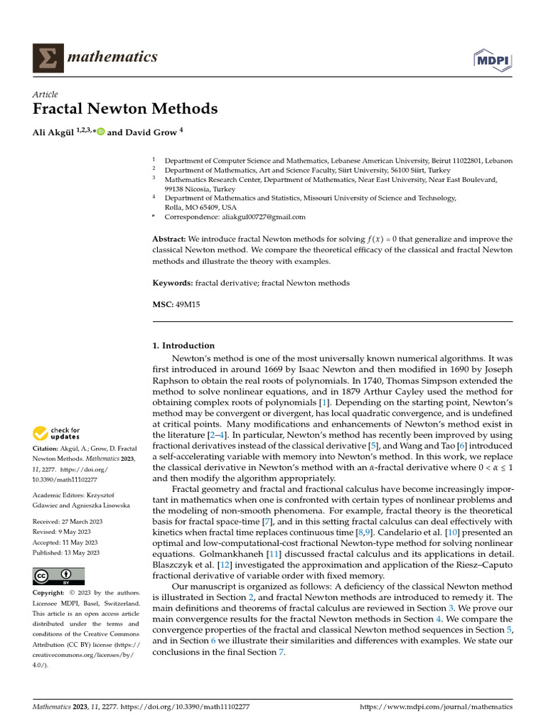 Fractal Newton Methods | PDF | Mathematical Logic | Mathematical Objects