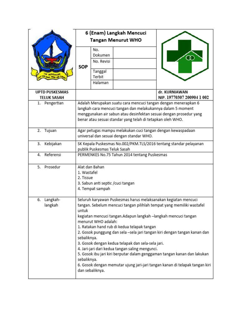 Sop 6 Langkah Mencuci Tangan | PDF