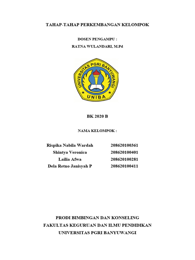Kelompok 5 Bimbingan Kelompok Langkah Langkah Perkembangan Kelompok Pdf