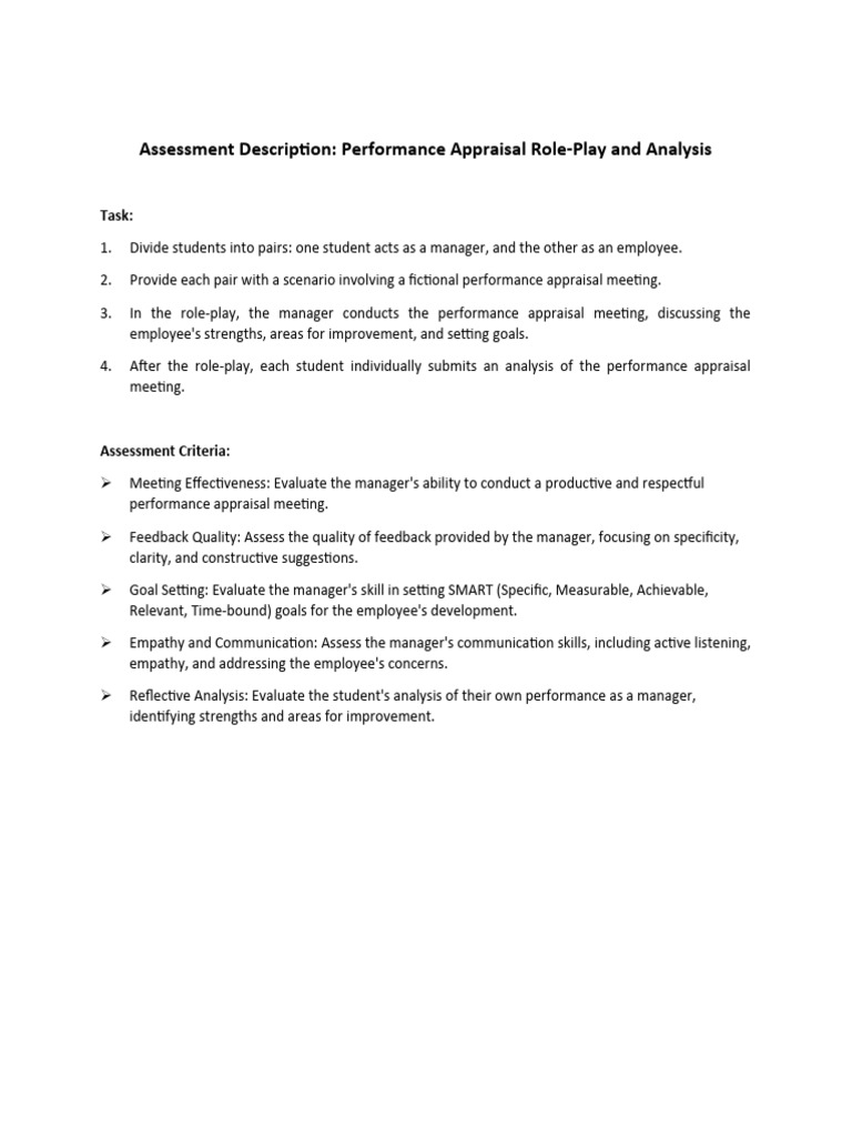 2023-Module 5-Performance Appraisal Role-Play and Analysis Assessment ...