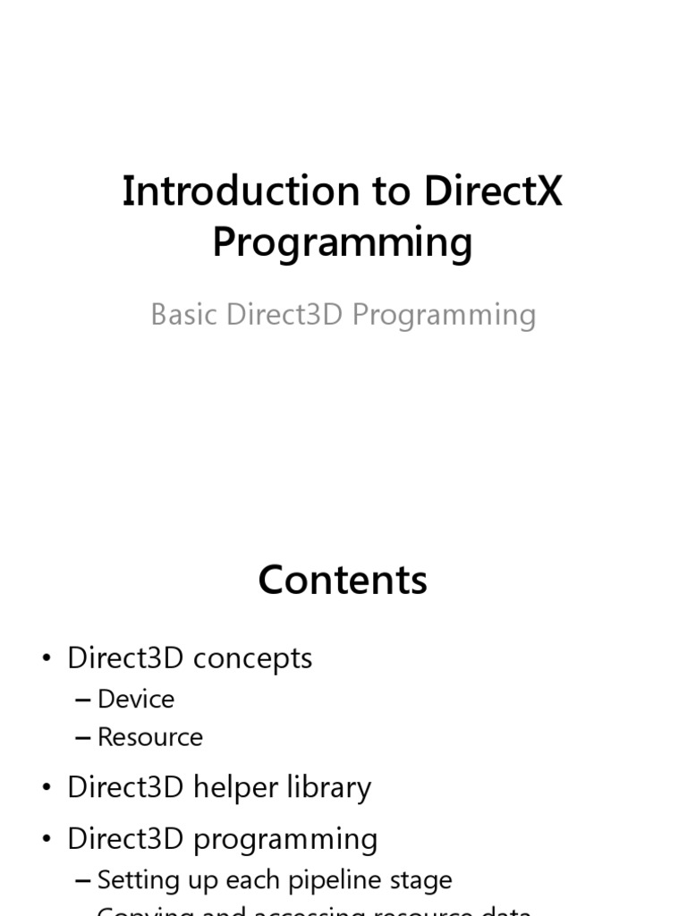 03 Basic Direct3D Programming | PDF | Shader | Graphics