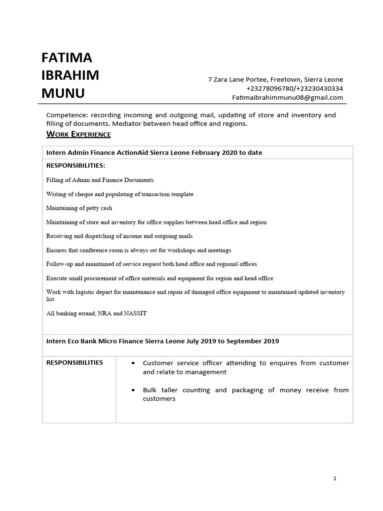 CV Fatima | PDF | Service Industries | Business