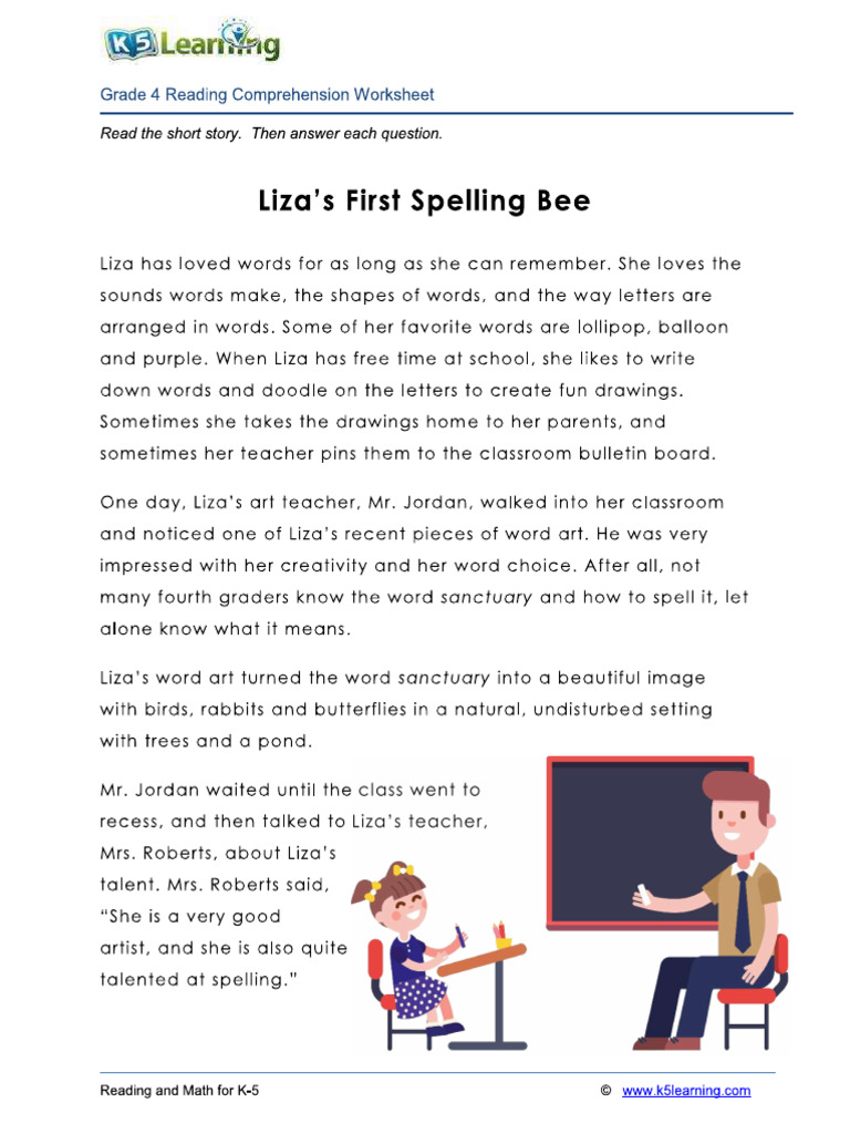 Liza's First Spelling Bee | PDF