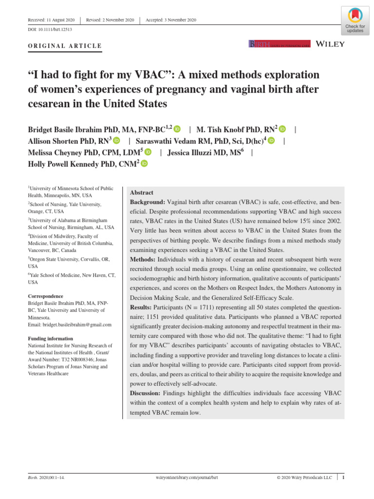 Yale Bridget 2 | PDF | Childbirth | Caesarean Section