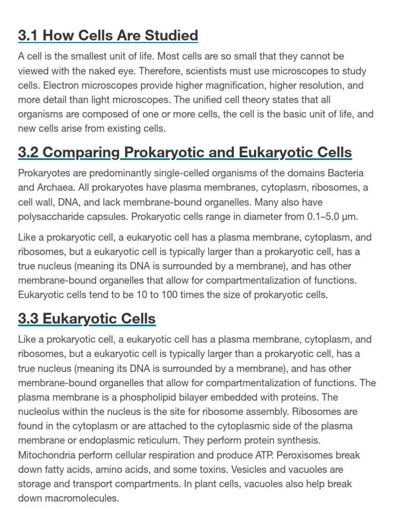 Ch. 3 Chapter Summary - Concepts of Biology | PDF | Cell (Biology ...