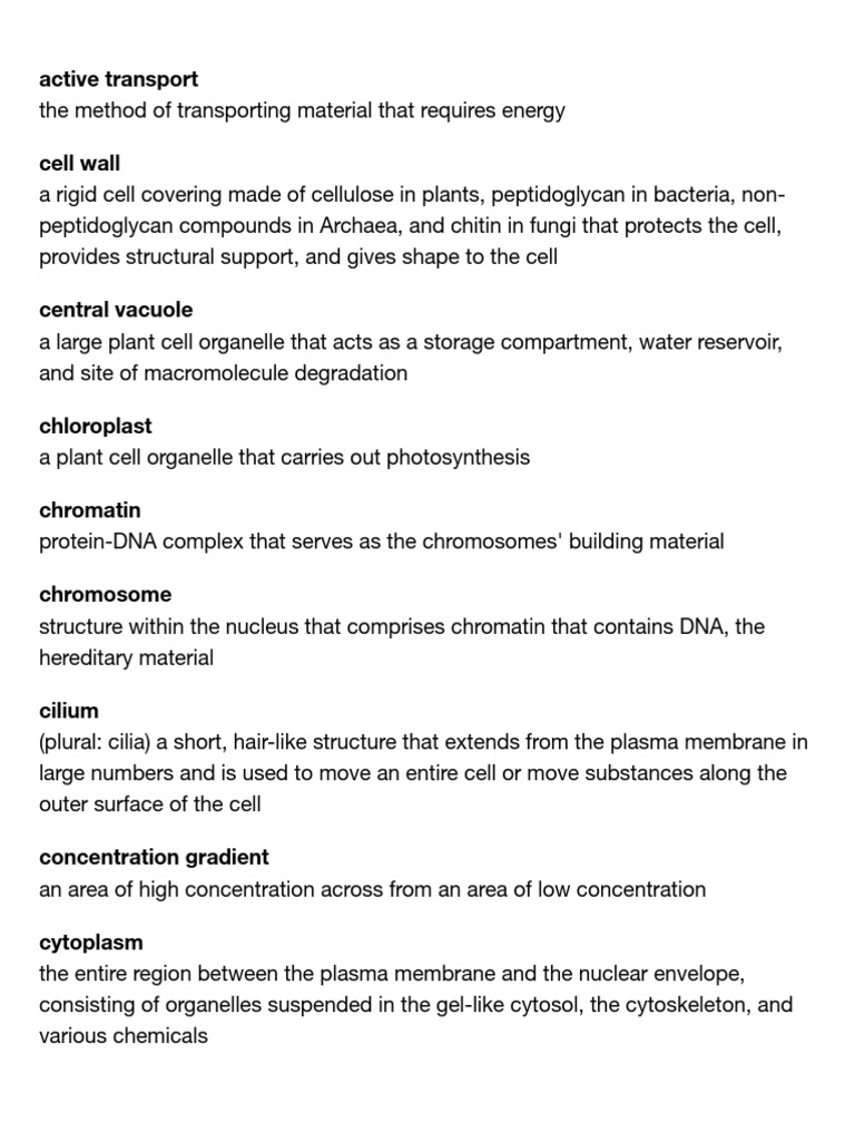 Ch. 3 Key Terms - Concepts of Biology | PDF | Cell Membrane | Cell ...