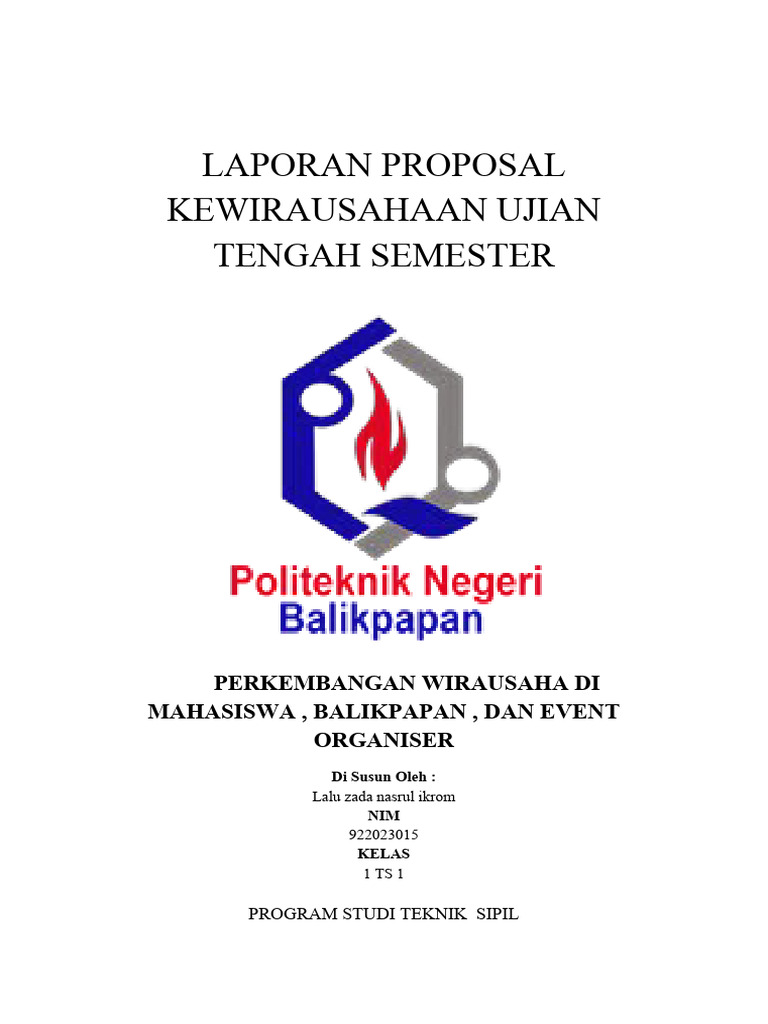 Laporan Kewirausahaan Lalu Zada | PDF