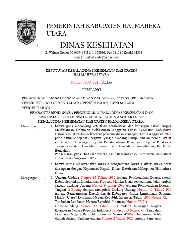 SK Kadin Tentang PA PPKom PPK PPTK BP BPP PBP PDF | PDF