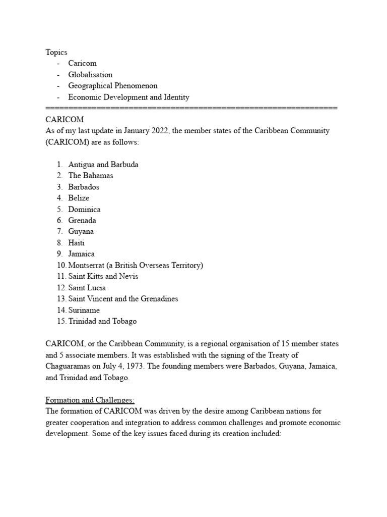 Caribbean Essay Prompts (Mock Topics) | PDF | Globalization | Earthquakes
