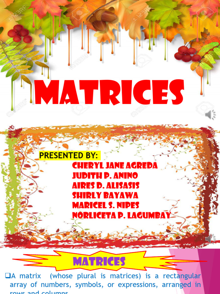 Lesson 3 - Matrices | Download Free PDF | Matrix (Mathematics) | Basis ...