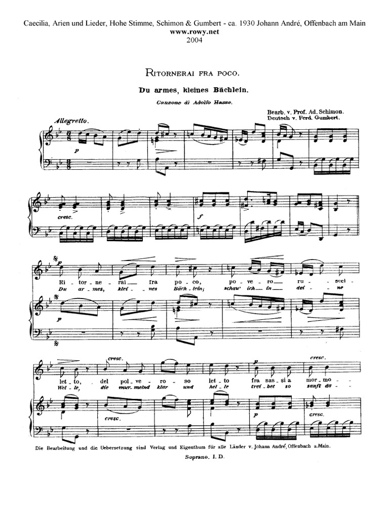 Hasse - Ritornerai Fra Poco - Song - High | PDF