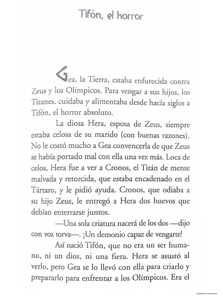 Tifón, El Horror - Mito | PDF