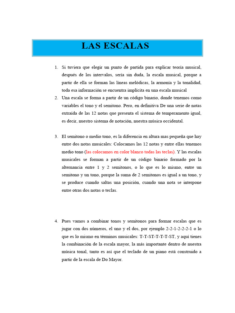 Las Escalas | PDF | Escala (música) | Modo (música)
