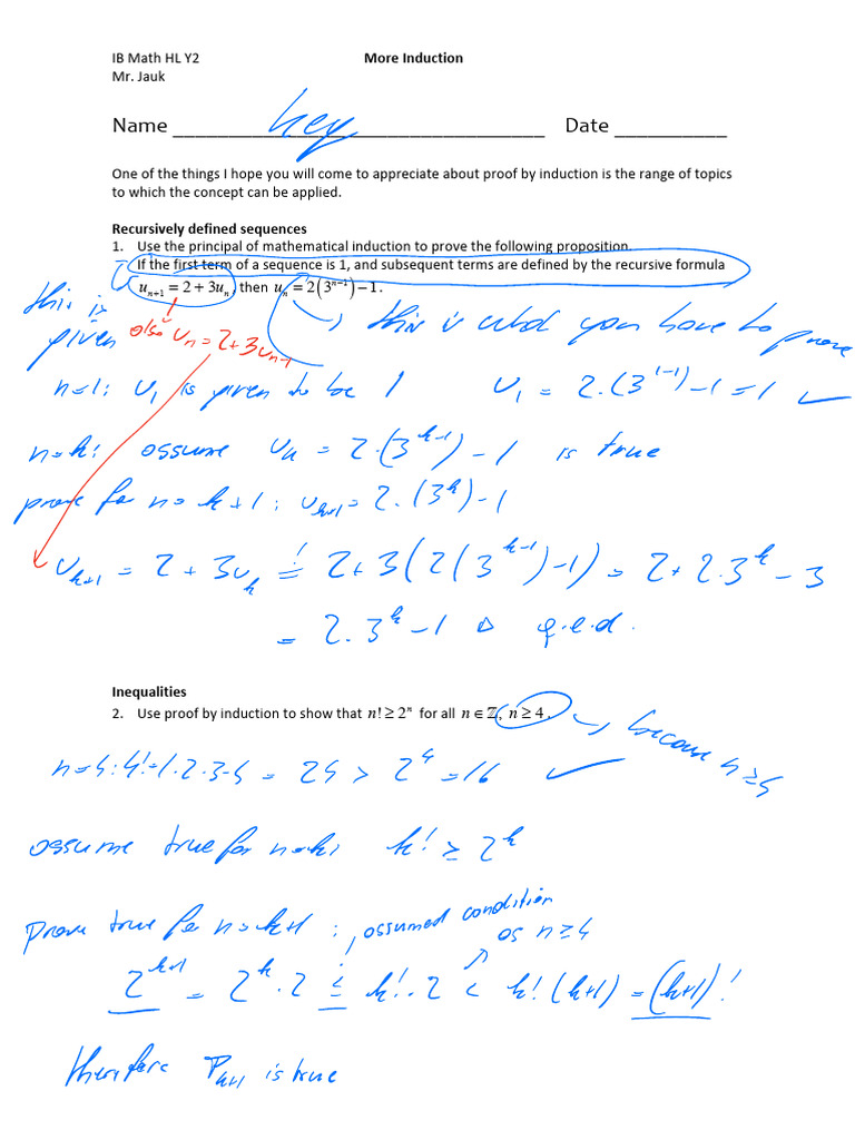 60b2ce00 Lesson+54+More+Induction+Key | PDF | Mathematics | Mathematical Logic