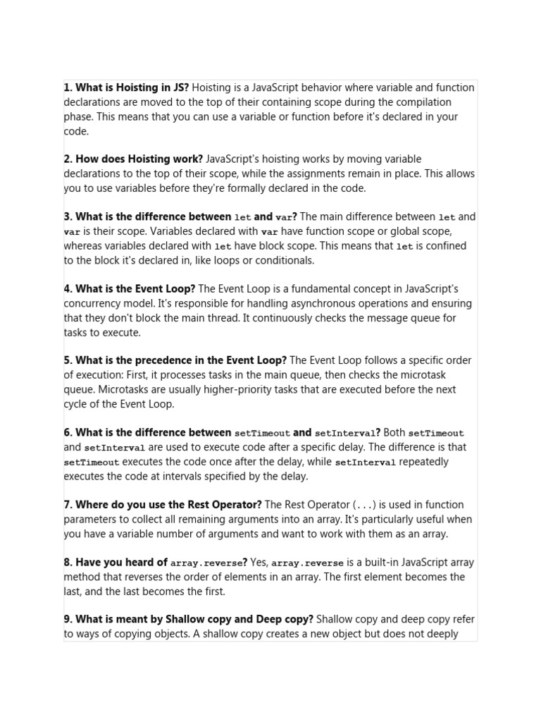 Interview Prep Frontend Pdf Scope Computer Science Parameter Computer Programming