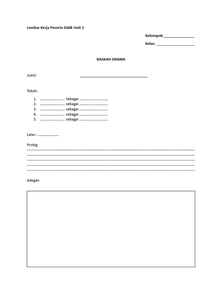 LKPD Draft Naskah Drama | PDF